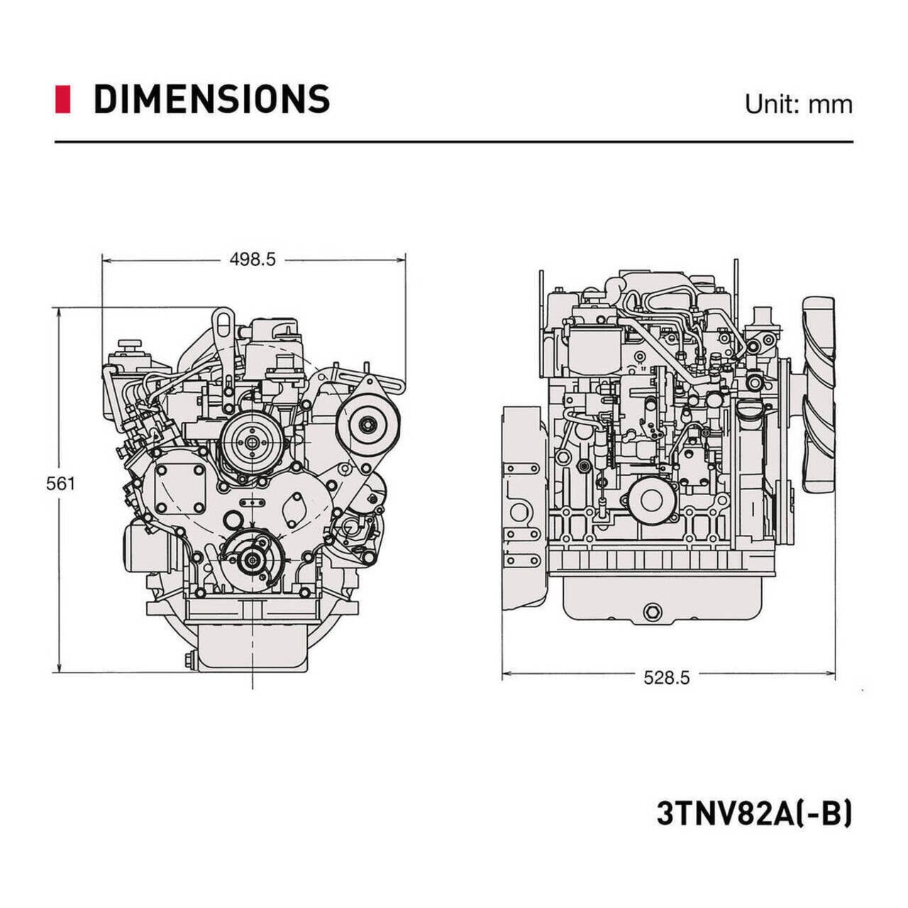 Yanmar 3TNV82A - 18.9 kW diesel engine